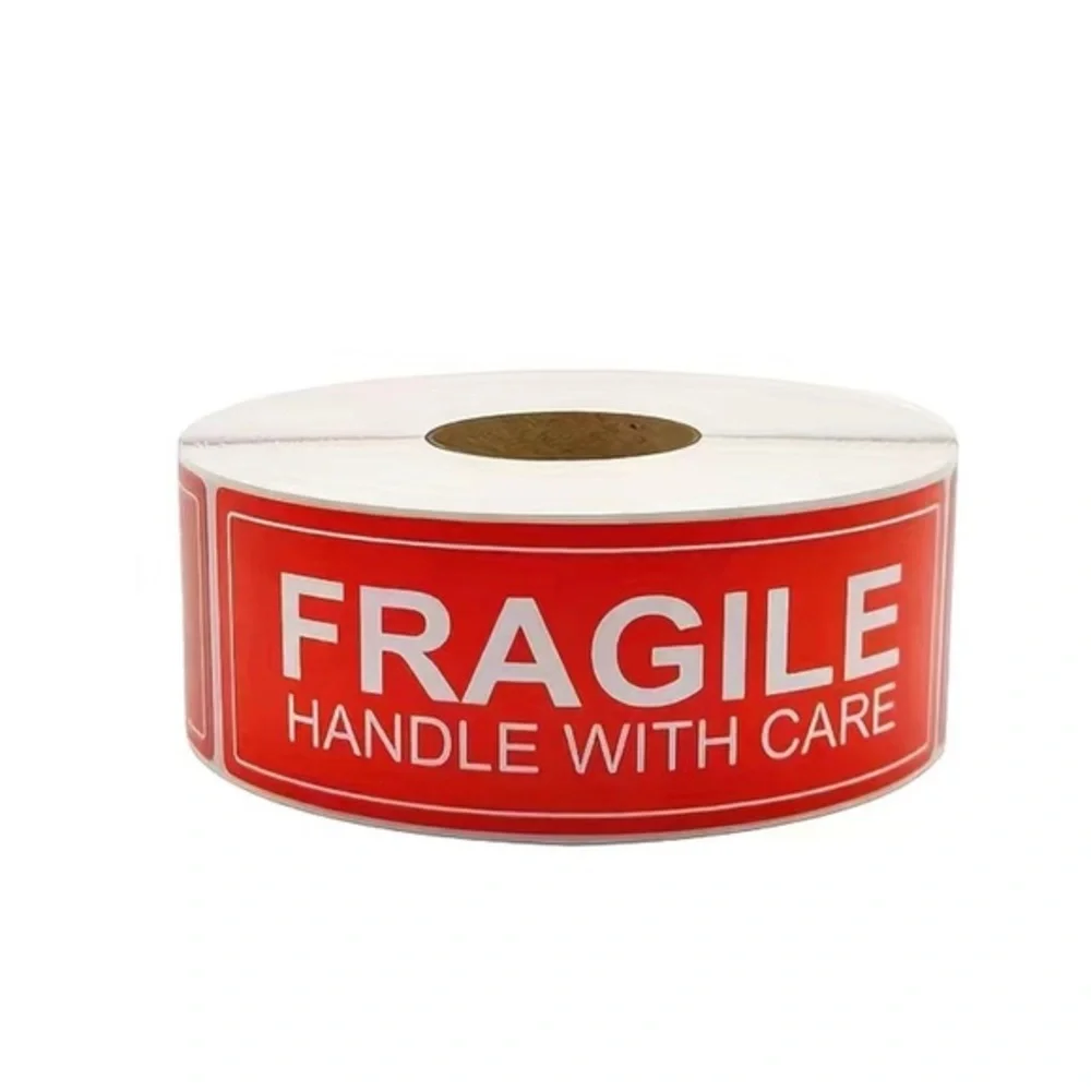 Office | New1 Roll 12pcs1x3 Fragile Warning Sticker Handle With Care ...